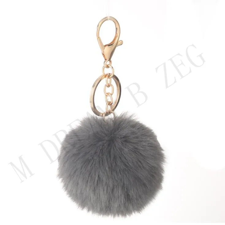 8cm Imitate Rabbit Fur Ball Keychain Pom Pom Car Keychain Handbag ...