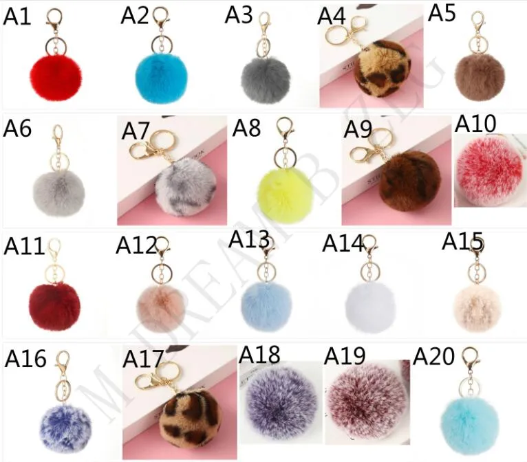 8cm Imitate Rabbit Fur Ball Keychain Pom Pom Car Keychain Handbag ...