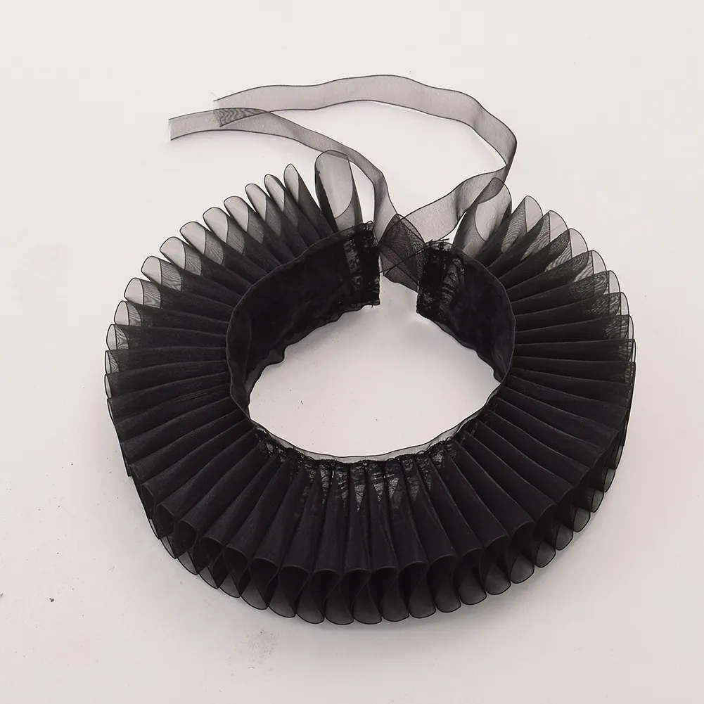 Victorian Gauze Ruffled Neck Ruff - Unisex Cosplay Period Accessory ...