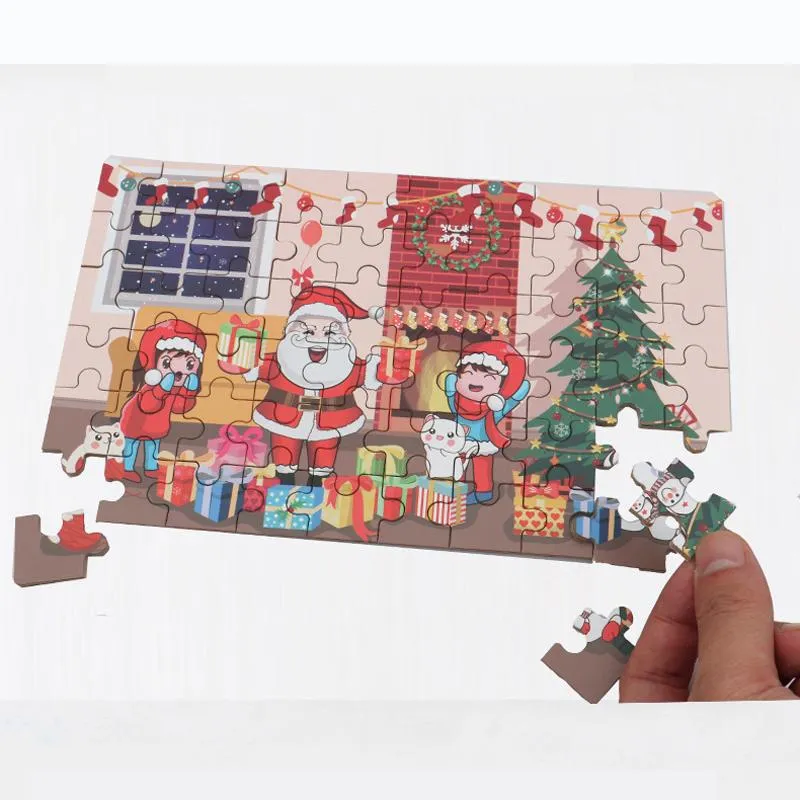 Navidad Rompecabezas De Madera Juguete Para Niños Papá Noel ...