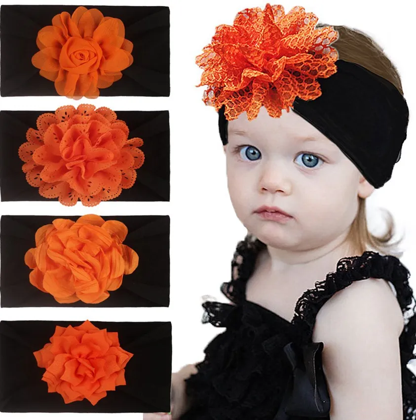 Hallowmas Flower newborn headband bows for Kids - Infant Fillet ...