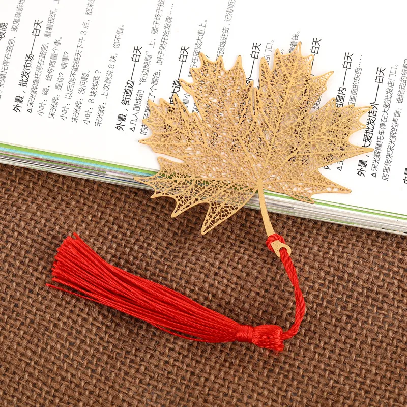 Wholesale Chinese Style Maple Leaf Hollow Metal Bookmark Creative ...