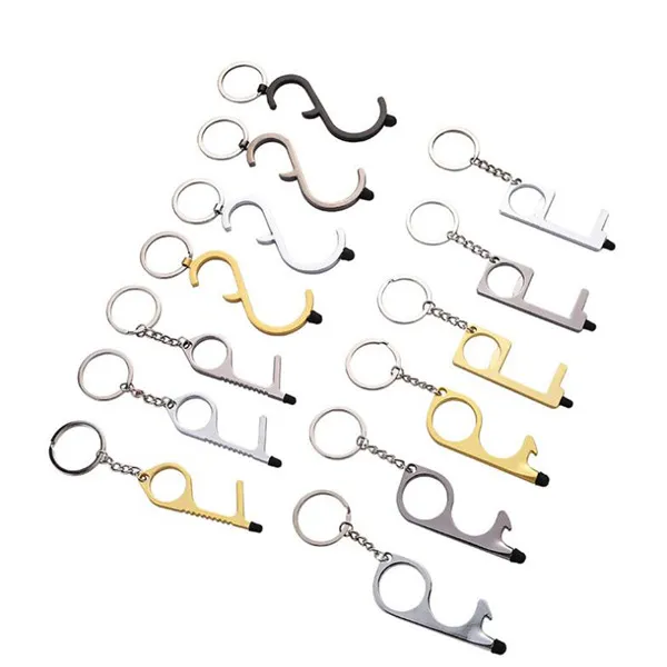 Touchless Door Opener Tool - Metal Key Hook, Elevator Button Pusher ...