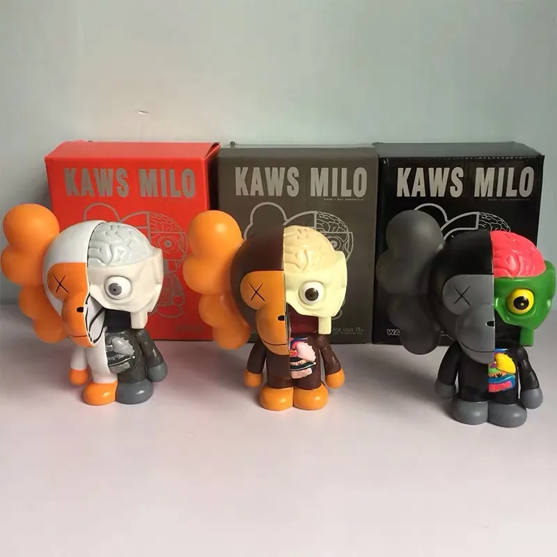 Trendy Kaws-Inspired Monkey Figure - 18cm Fashion Decor, Half Anatomy ...