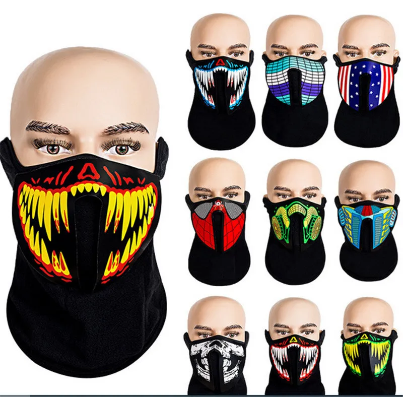 Light Up Voice Activated LED Party Mask For Halloween, Cosplay, And ...