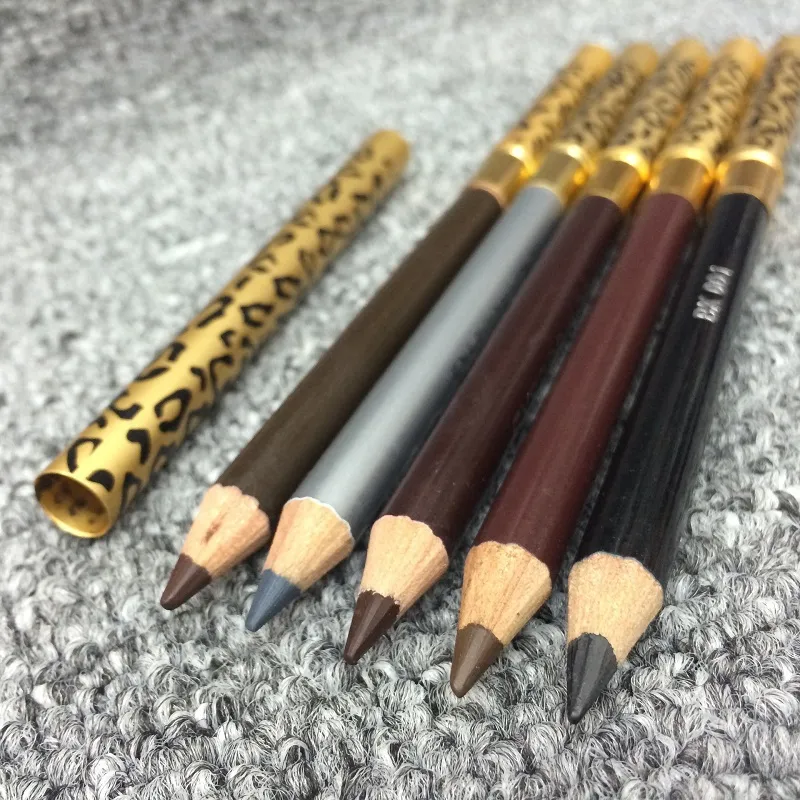 Premium Waterproof Eyebrow Pencil with Brush - Leopard Grain Design ...