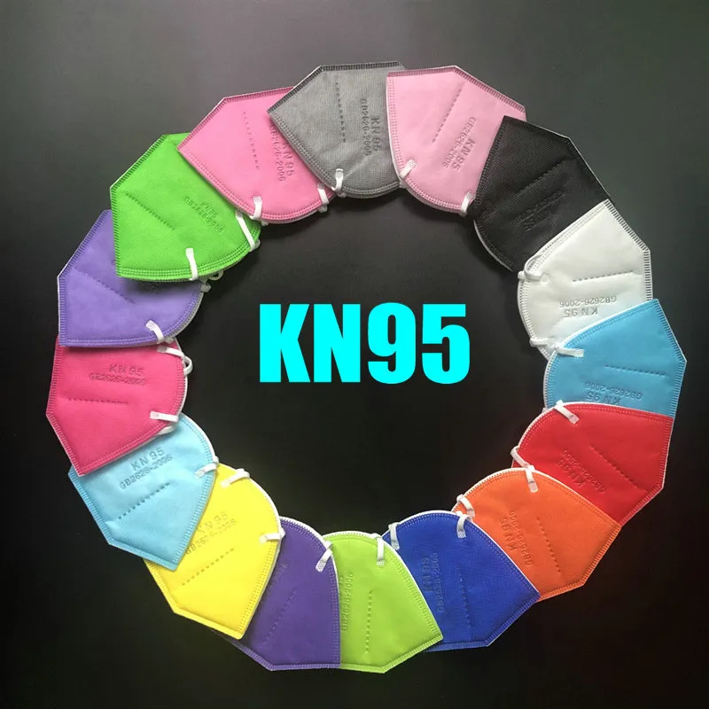 KN95 Face Mask Individual Package CE Protective 5 layer colorful ...