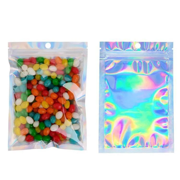 Wholesale Holographic Resealable Translucent Zip Mask Gift Bag For ...