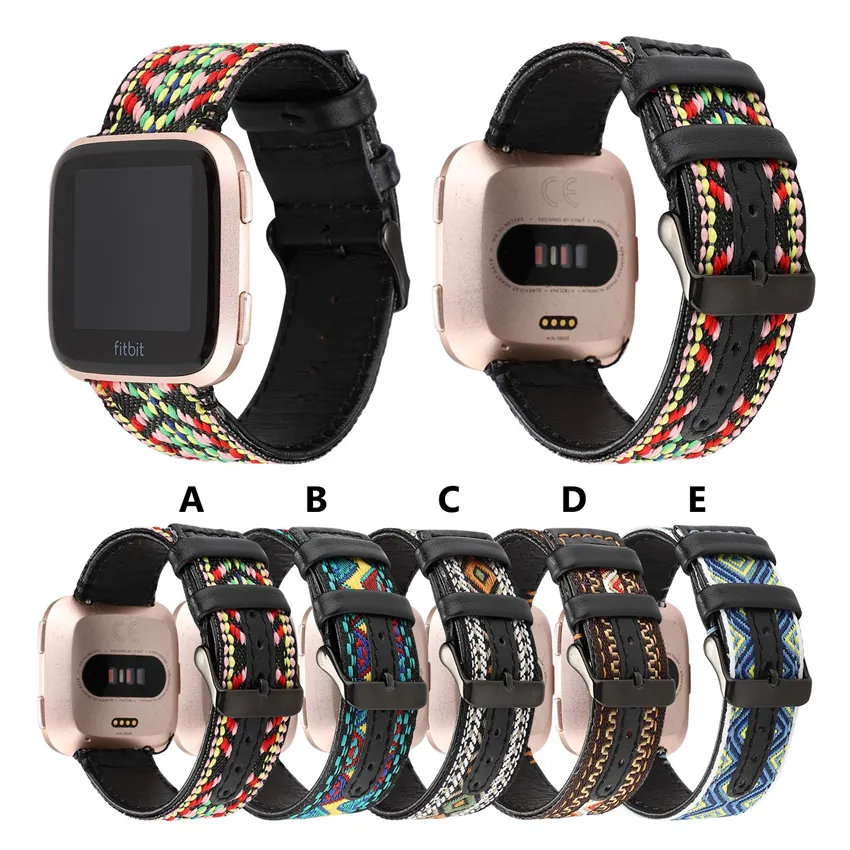 Wearable Smart Watch Strap Weave Leather Perfect Fit Bands For Fitbit ...