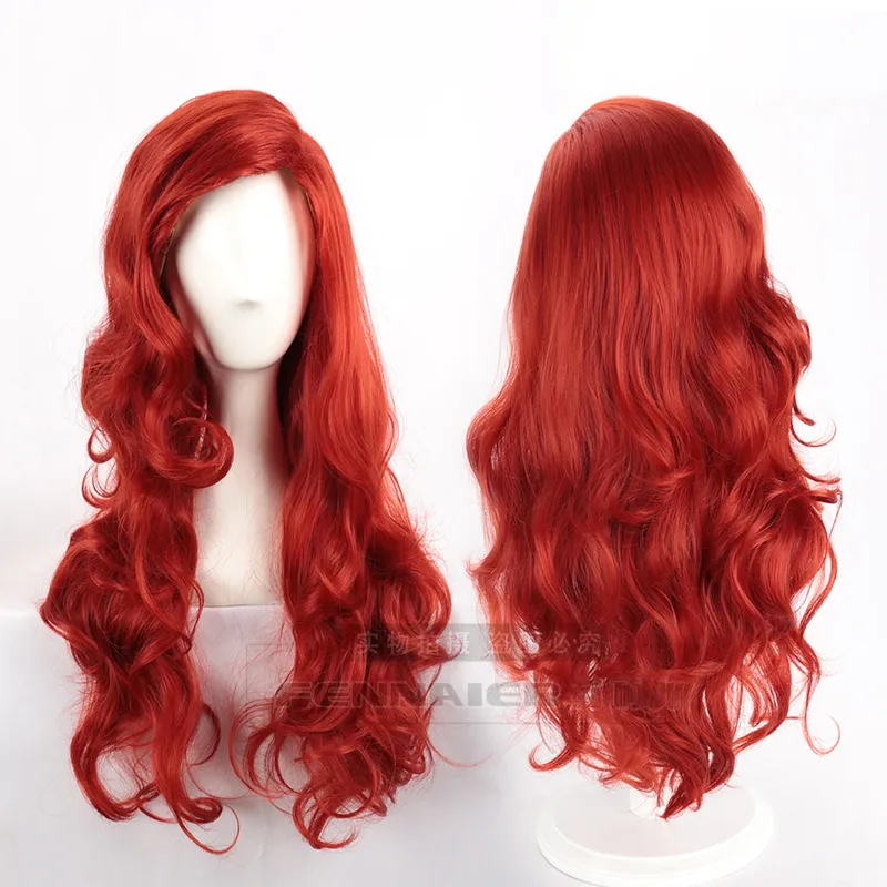 Red Wave Wavy Princess Wig Heat Resistant Synthetic Hair Cap For ...