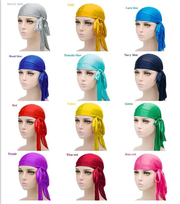 Mens Satin Durag With Latest Color Combination Silky Bandana Turban Wig