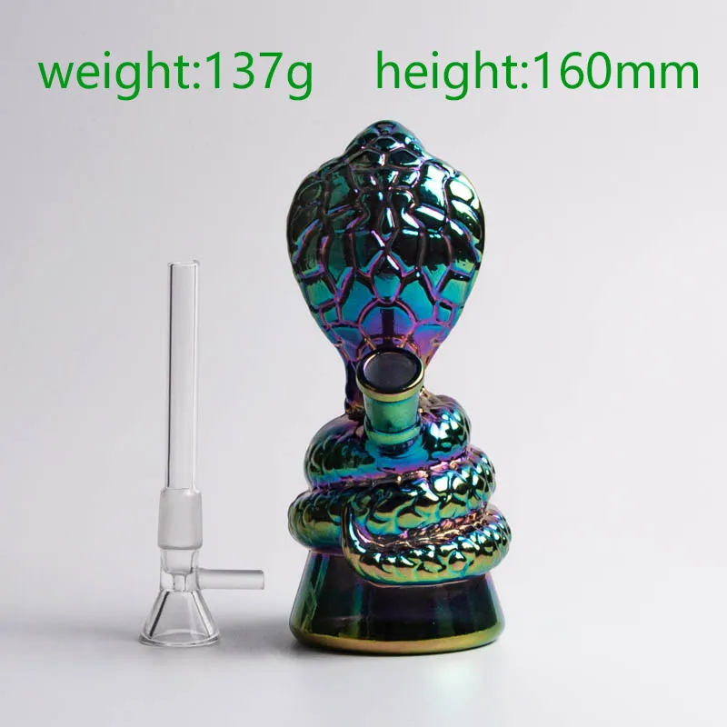 Rainbow Glass Cobra Bong 5.2 Pyrex With Thick Filter, Down Stem, Handle ...