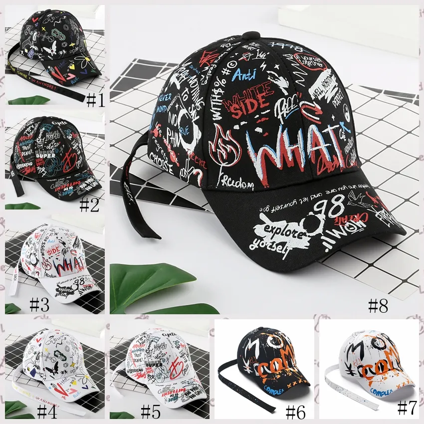 8styles Graffiti Baseball Cap Longue Queue Hip Hop Chapeau Mode En ...