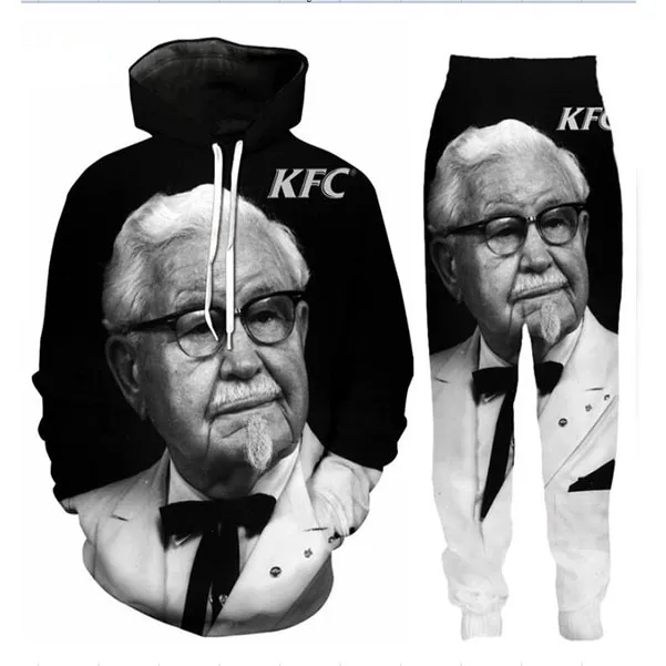 KFC Colonel 3D Print Tracksuit Set With Sporty And Rich Hoodie Funny ...