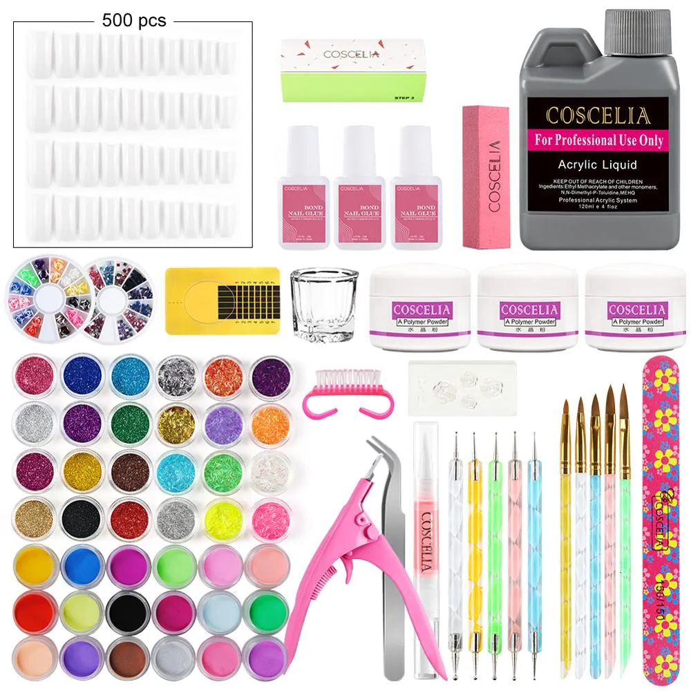 Pcs Nail Acrylic Powder Glitter Powder Set For Manicure Nail Kit Gel ...
