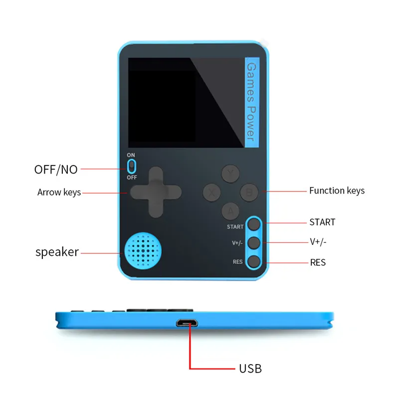 Palmtop Mini Retro Game Console 500+ Games, Portable Handheld, Kids ...