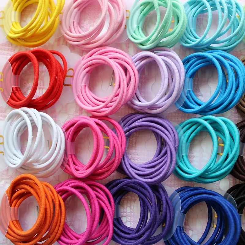 Kids Scrunchies Hair Ties Solid Candy Colors, Rubber Ponytail Holders ...