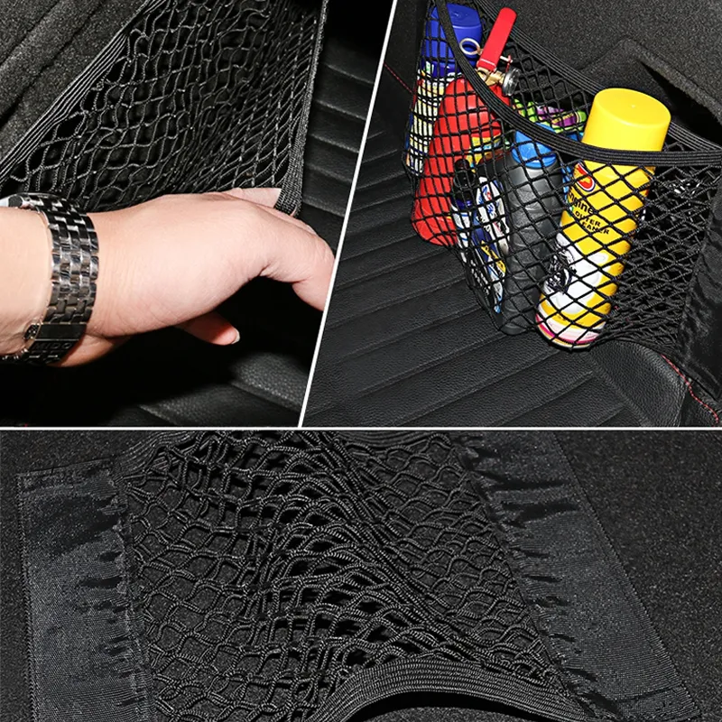 Car Magic Sticker Mesh Storage Bag 40*25cm Auto Back Rear Trunk Seat ...