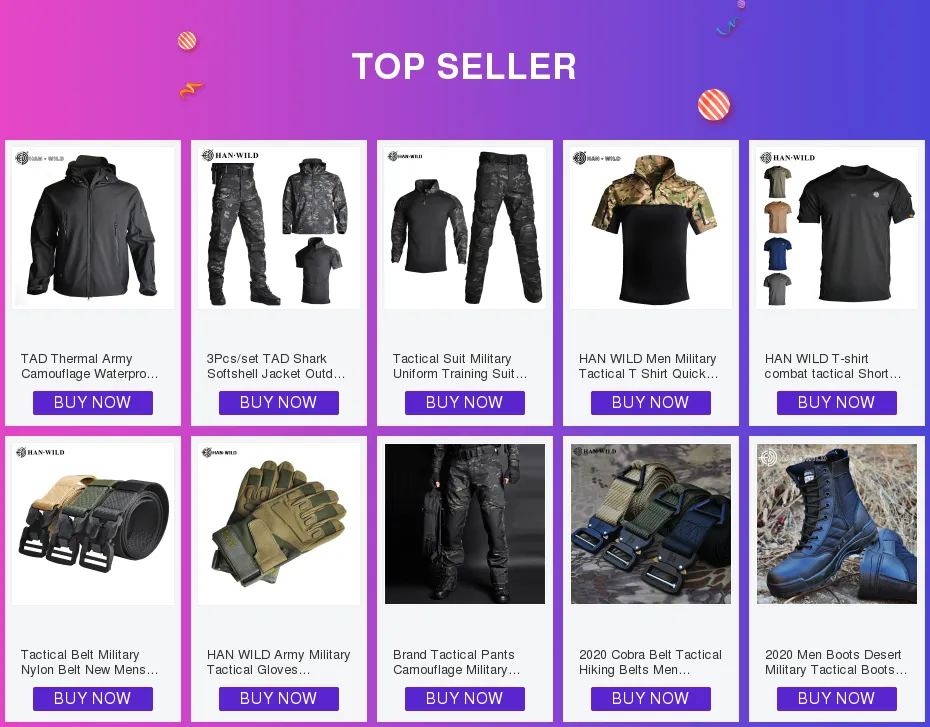 HAN WILD G8 Tactical Jacket Set With Pants Camouflage Military Uniform ...