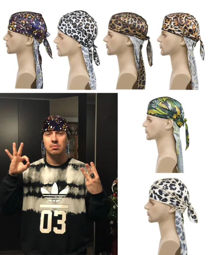 Streetwear Caps, Durag And Hat Leopard Print Silky Durag: Fashion Satin ...