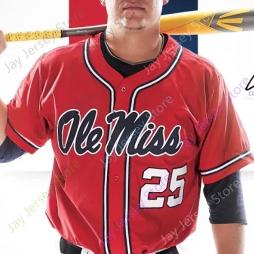 2022 Champions WS Ole Miss Baseball Jersey NCAA College Tim Elko Lance ...