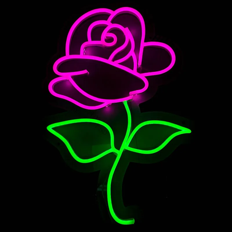 Rose Sign Neon Light Romantic Wall Decoration For... From Buyuexinxi ...
