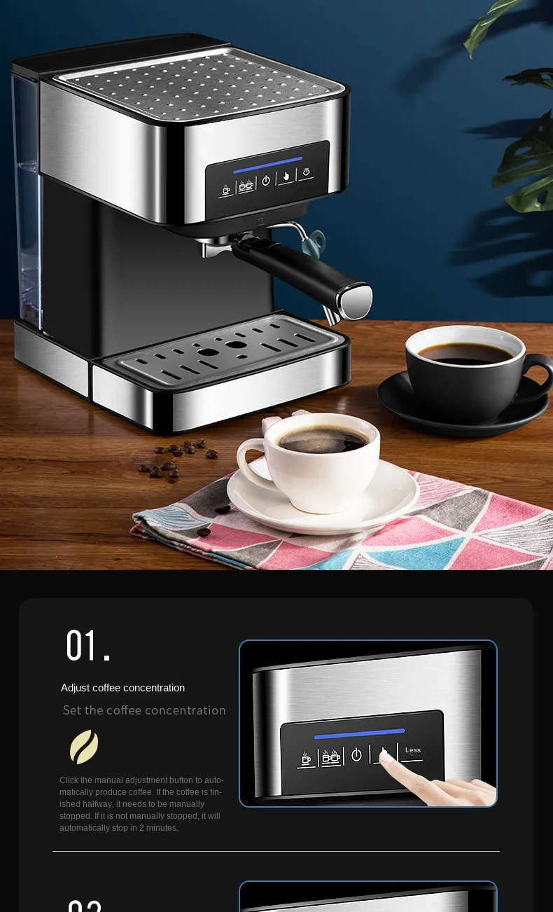 20 BAR High Pressure Espresso Coffee Machine - Semi-Automatic Coffee ...