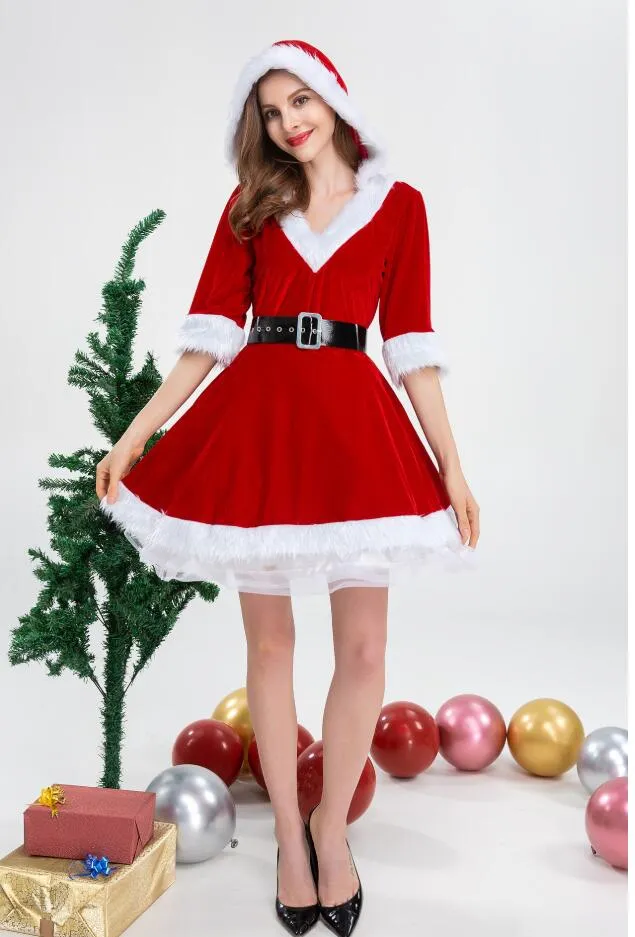 Miss Claus Dress Suit Cosplay Santa Outfit Stage Dress Performance ...
