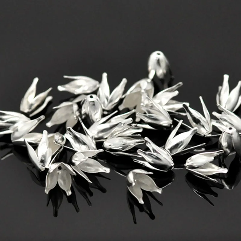 Silver Bronze Plated Flower Metal Bead Caps, 13mm Filigree Jewelry ...