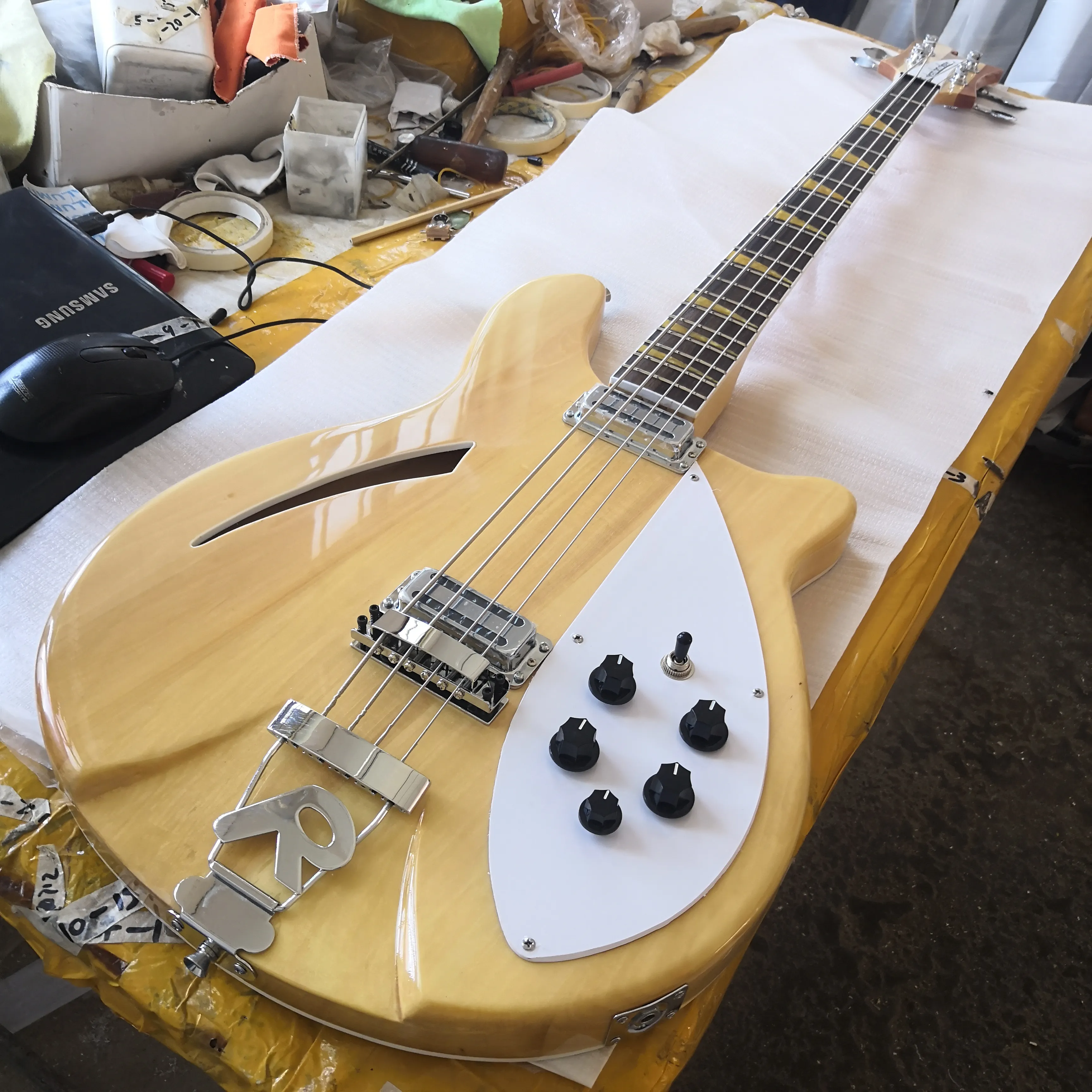 Custom Made 4005 Model Bass Guitar 4 Strings Natural Color Ric Bass ...