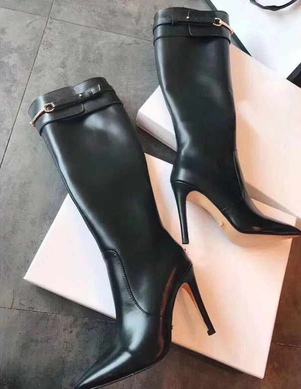 Women's Thigh High Leather Boots Knee Knight Style | 10cm Heel, Sizes ...