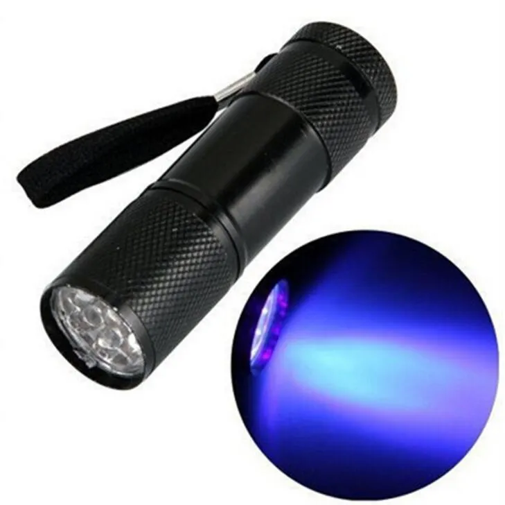 Premium 9 LED UV Flashlight Torch: 400nm Ultraviolet Light Detector ...