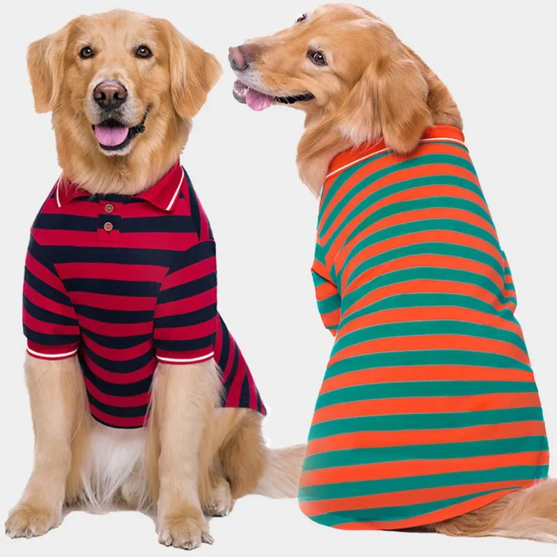 Dog Apparel Summer Stripe Shirt Clothes For Small Dogs Labrador Tshirt ...