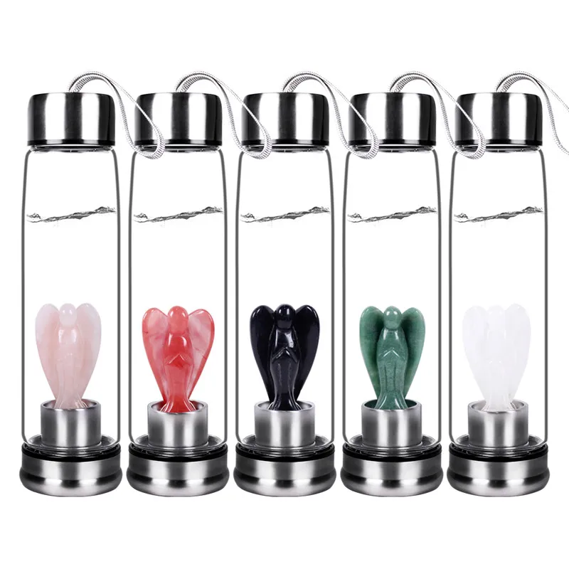 Premium Crystal Elixir Water Bottle - 550ml Gemstone Infused ...