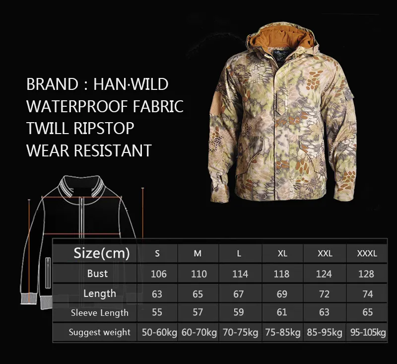 HAN WILD G8 Tactical Jacket Set With Pants Camouflage Military Uniform ...