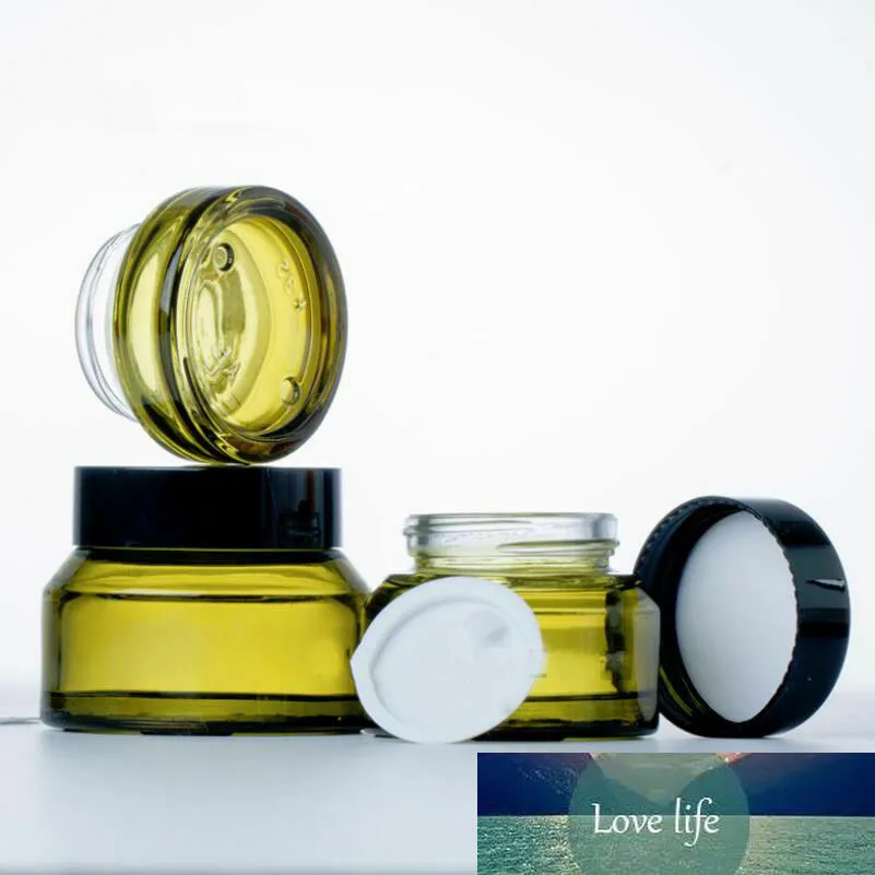 Wholesale X 15g 30g 50g Green Glass Containers Bottles Jars Pots For ...