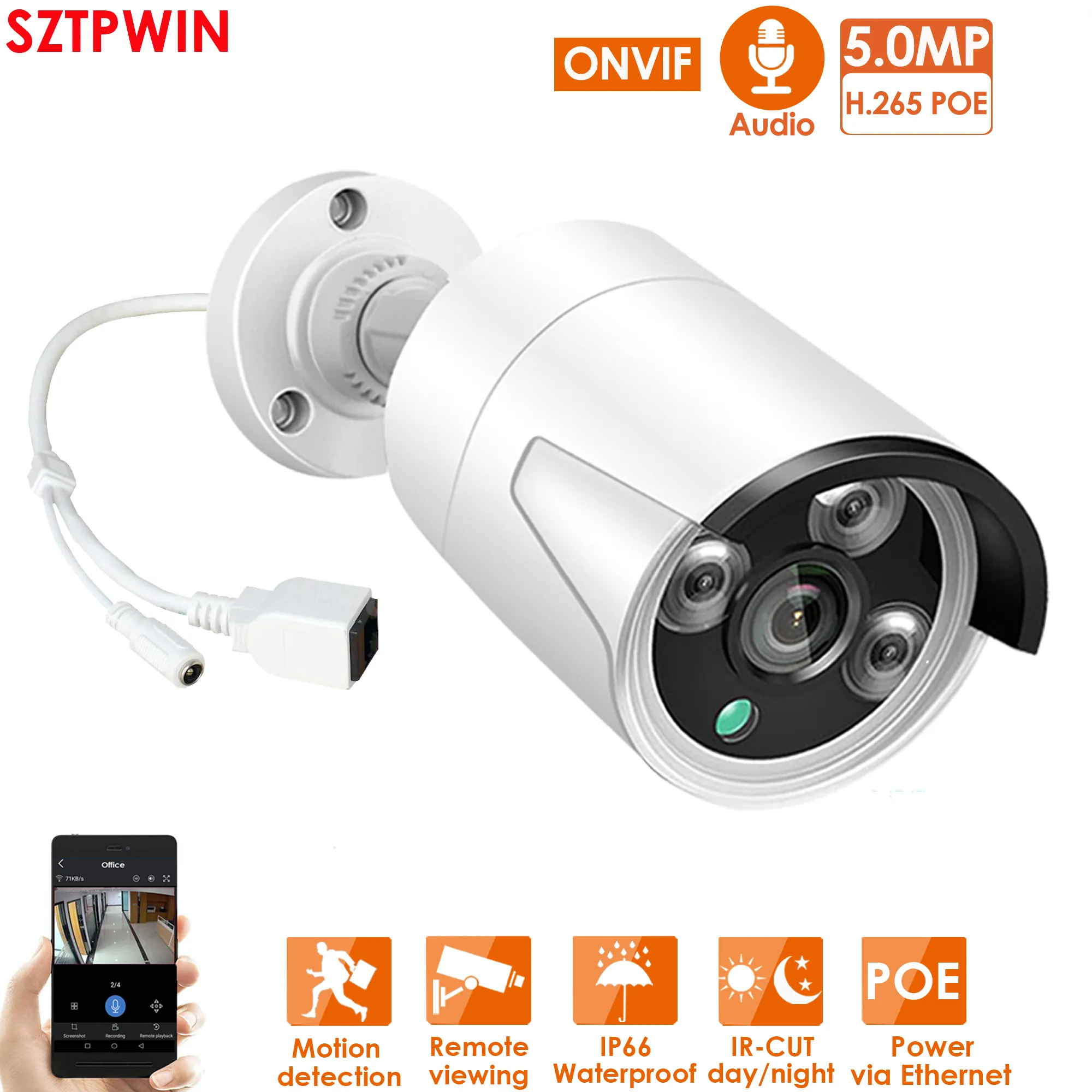 DHgate.com:5MP POE Security Camera System - H.265+ Audio Record, Outdoor Waterproof CCTV ...