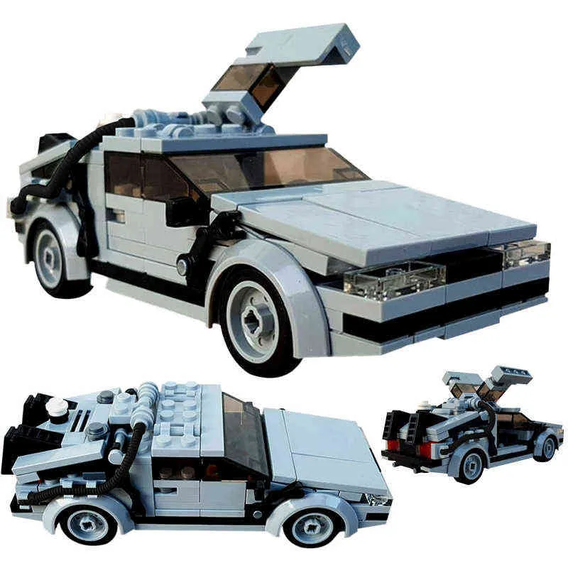MOC High-Tech Time Machine Car Building Blocks - Delorean Speed Vehicle ...