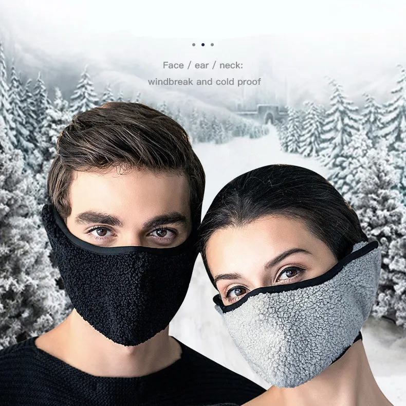 Winter Warm Face Mask with Earmuffs - Windproof Dustproof Unisex Design ...