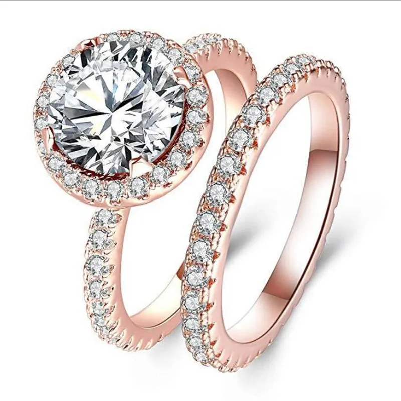DHgate.com:Luxury 925 Sterling Silver Round Cut Cubic Zirconia Womens ...