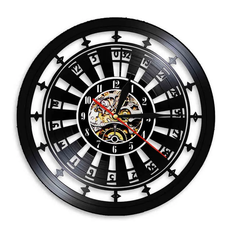 Casino Roulette Wheel Gamble Vinyl Record Wall Clock For Bar Pub Game ...