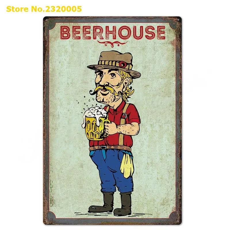 Beer Tin Plaque Vintage Funny Metal Sign Plate Wall Decor For Bar Pub ...