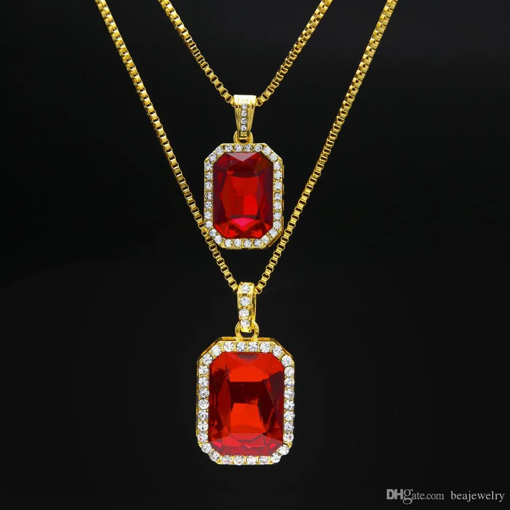red bling necklace