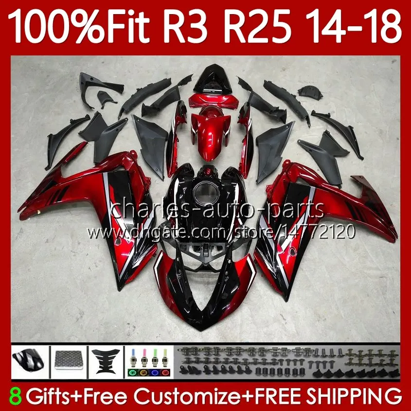 Injection Mold Body For YAMAHA YZFR3 YZF R25 YZFR25 14 18 Bodywork ...