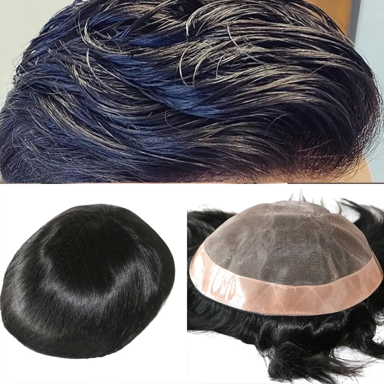 Natural Straight Human Hair Mens Toupees Mono Lace From natural-straight-human-hair-mens-toupees-mono-lace-from