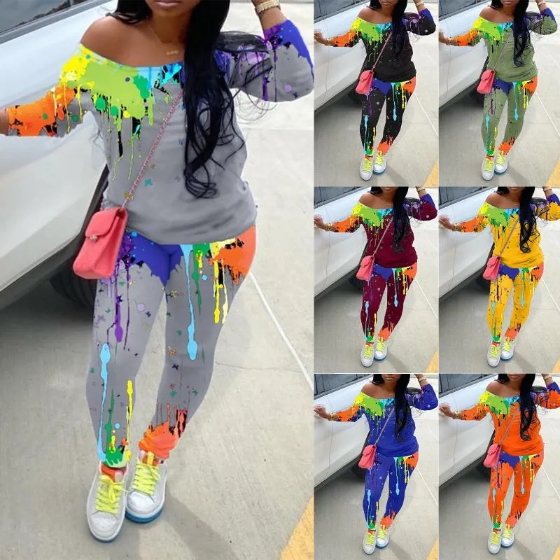 DHgate.com:Womens Graffiti Print Off-Shoulder Plus Size Running ...