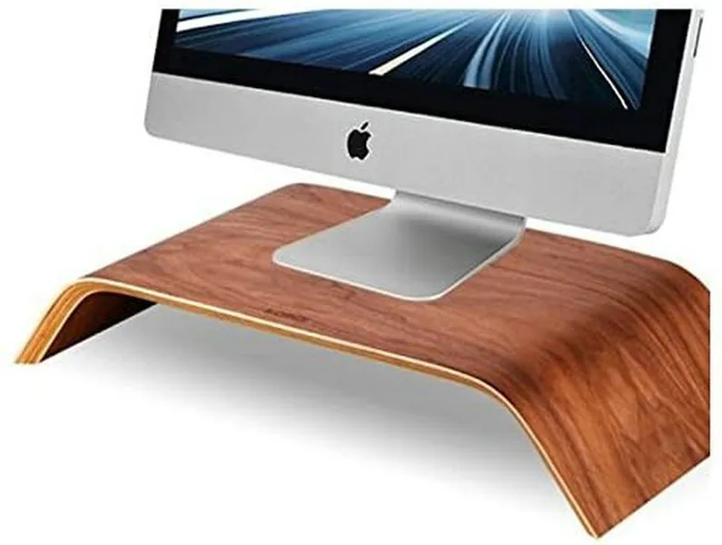 Samdi Wooden Monitor Stand Riser Ergonomic Wood PC Monitor Stand For ...