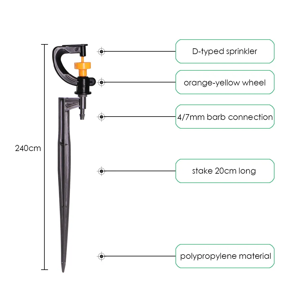 DHgate.com:20/50/100Pcs Garden Micro Sprinklers on 20cm Stake, Orange ...