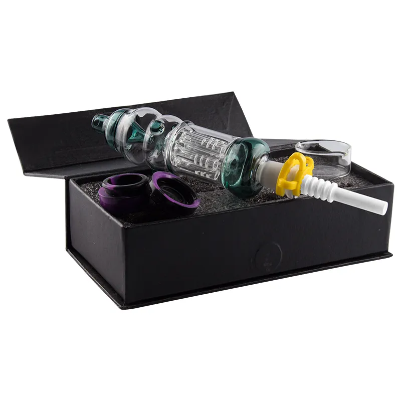 NC021 Titanium Arm Tree Perc Dab Rig Set: 14mm Quartz Glass Bong With OD 32mm, Bubbler, Ceramic ...