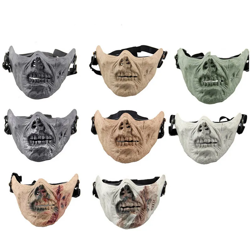 DHgate.com:Tactical Airsoft Zombie Horror Mask, Half Face Cosplay ...